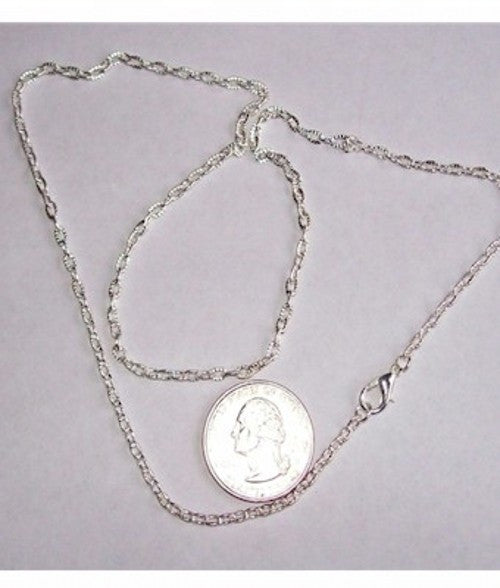 Silver Textured 20 inch Necklace Cable Chain 4x2.5mm 500x – Cameo ...